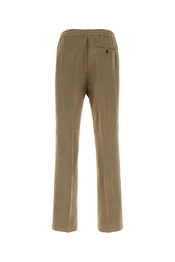 FERRAGAMO Linen Blend Pant - Brown