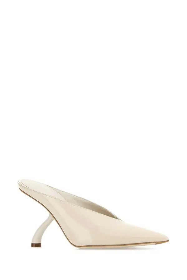 FERRAGAMO Ivory Leather Itaca Sabot