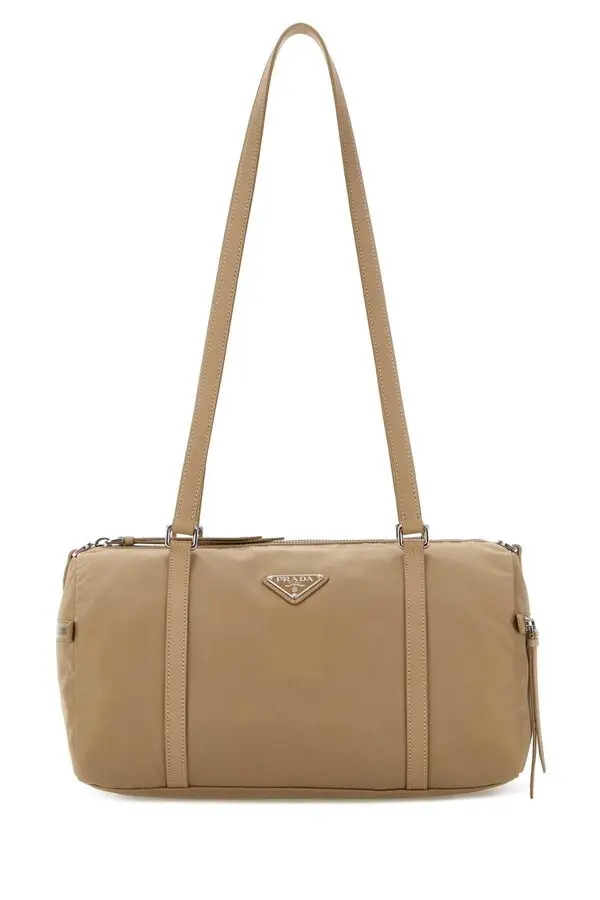 Prada Beige Re-nylon Large Shoulder Bag - Brown