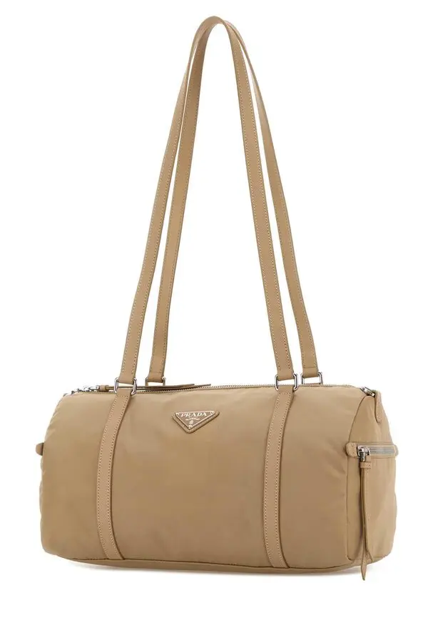 Prada Beige Re-nylon Large Shoulder Bag - Brown