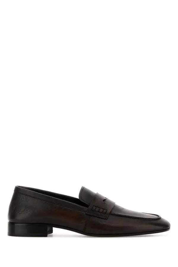 Dries Van Noten Dark Leather Loafers