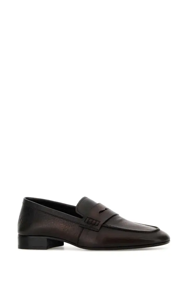Dries Van Noten Dark Leather Loafers