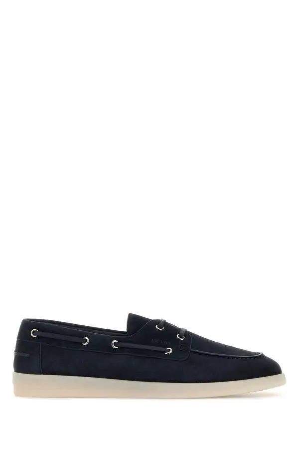 Prada Navy Suede Loafers