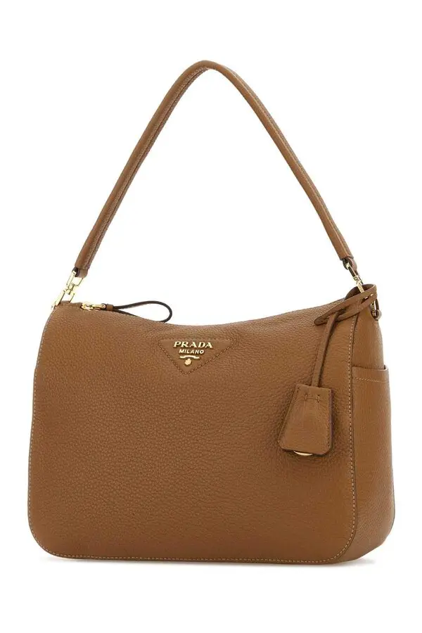 Prada Camel Leather Medium Shoulder Bag