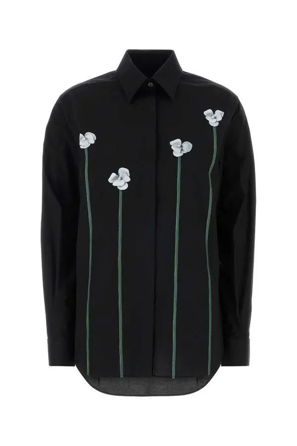 Moschino Stretch Poplin Shirt - Black