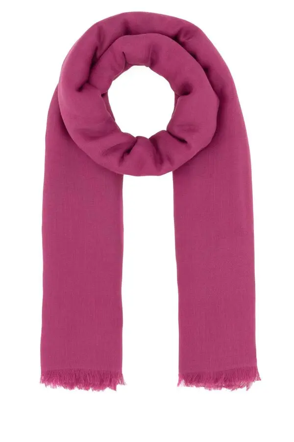 Max Mara Fuchsia Cotton Blend Aeremi Scarf