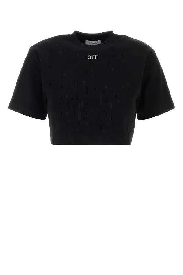 Off-White Stretch Cotton T-shirt - Black