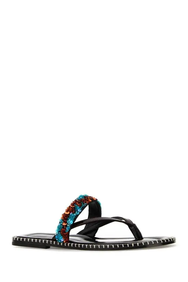 Dries Van Noten Leather Thong Slippers - Brown