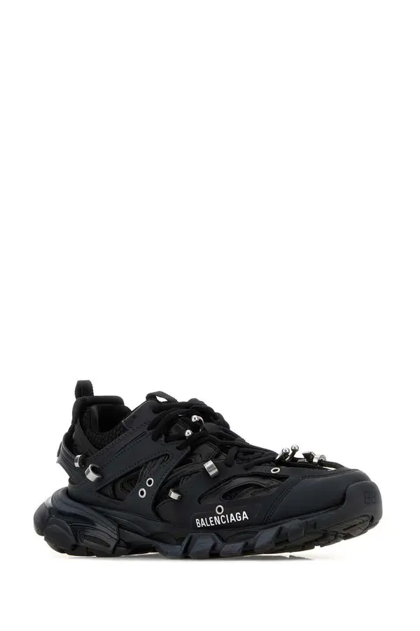 Balenciaga Rubber And Fabric Track Piercing Sneakers - Black