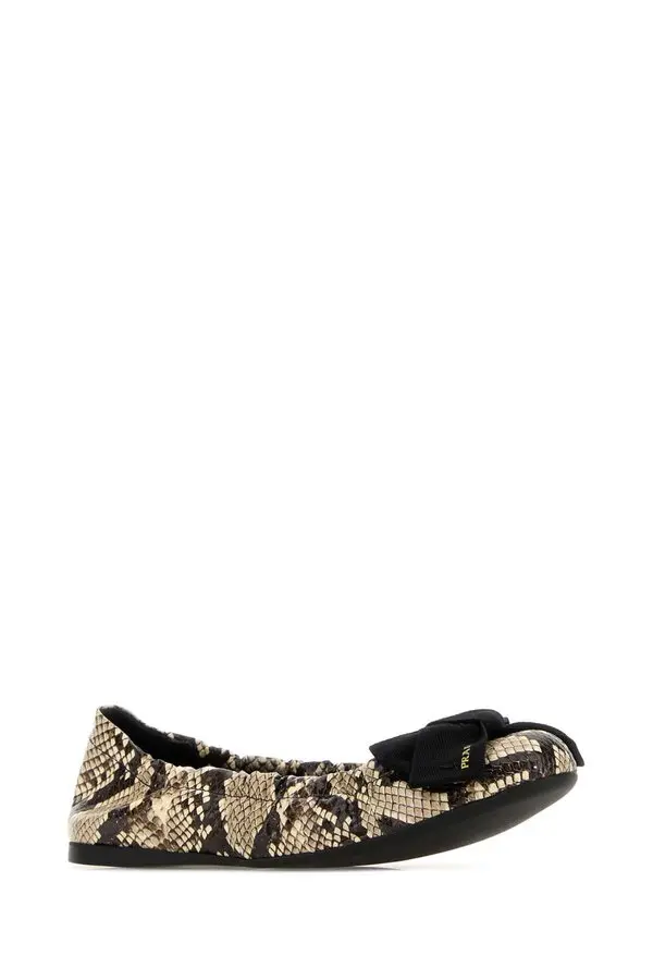 Prada Printed Leather Ballerinas
