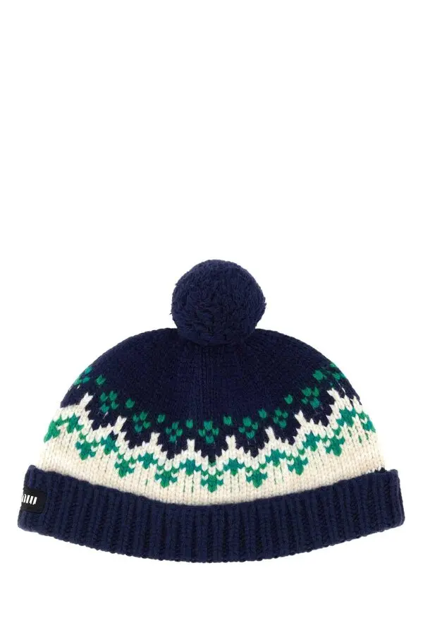 Miu Miu Embroidered Wool Beanie Hat