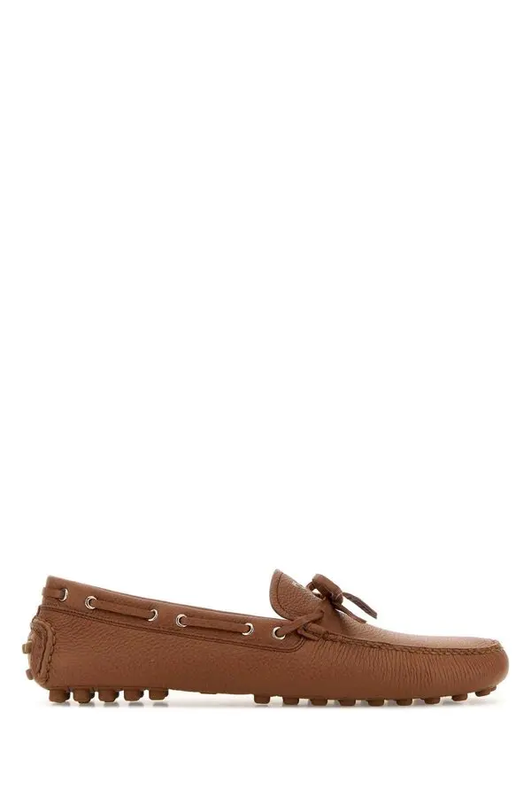 Prada Caramel Leather Loafers