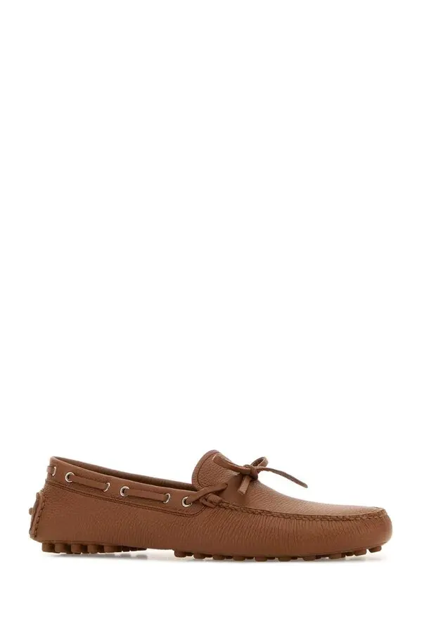 Prada Caramel Leather Loafers