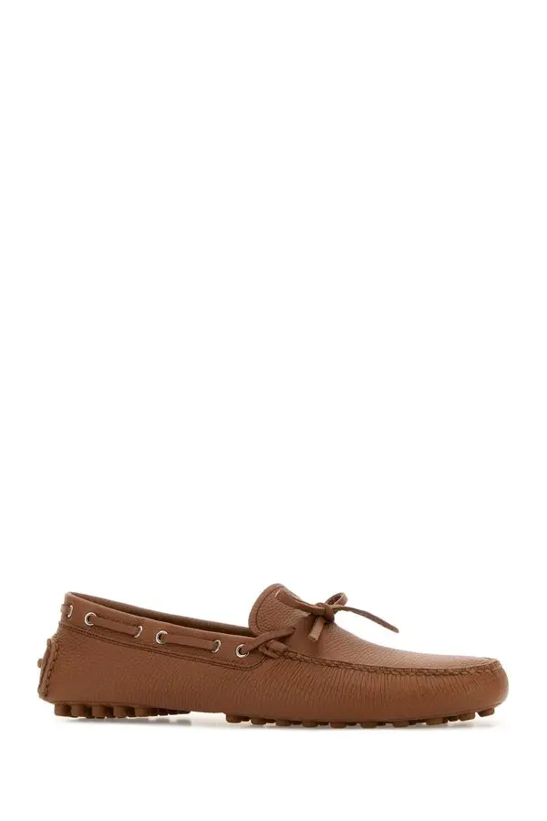 Prada Leather Loafers - Brown