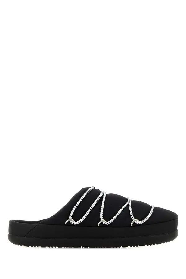 Moon Boot Fabric Slippers - Black