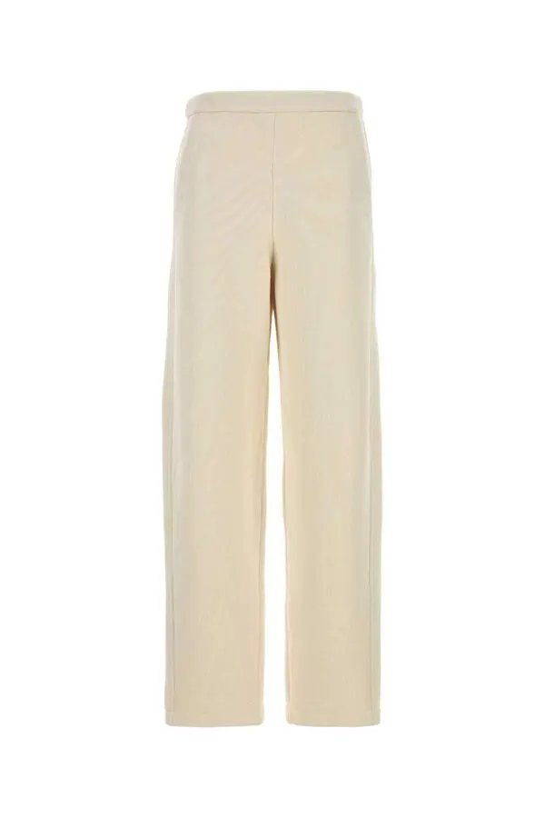 Max Mara Cotton Blend Wide-leg Pant - White