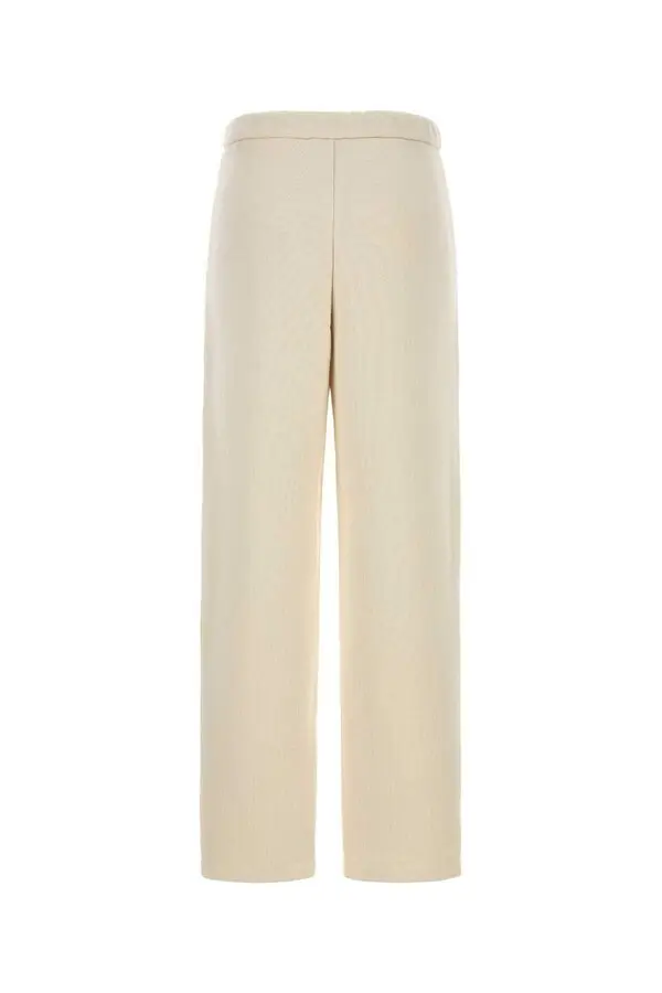 Max Mara Cotton Blend Wide-leg Pant - White