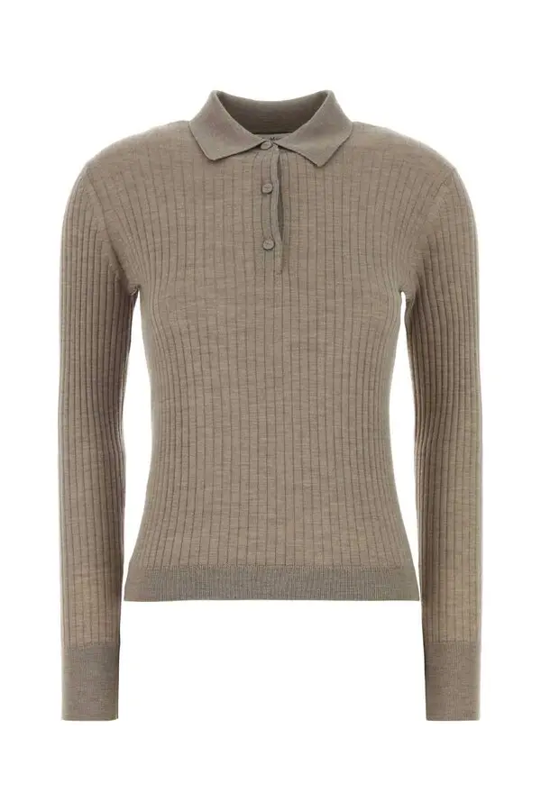 Max Mara Dove Grey Cashmere Blend Gitano Polo Shirt - Gray