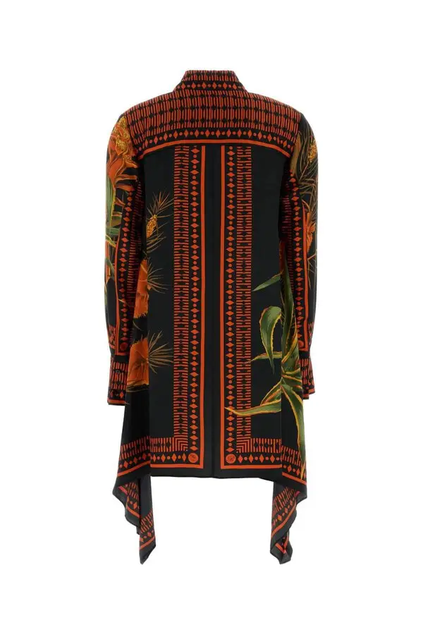 Blumarine Printed Twill Shirt Dress - Multicolor