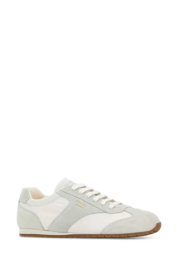 Prada Two-tone Suede And Fabric Sneakers