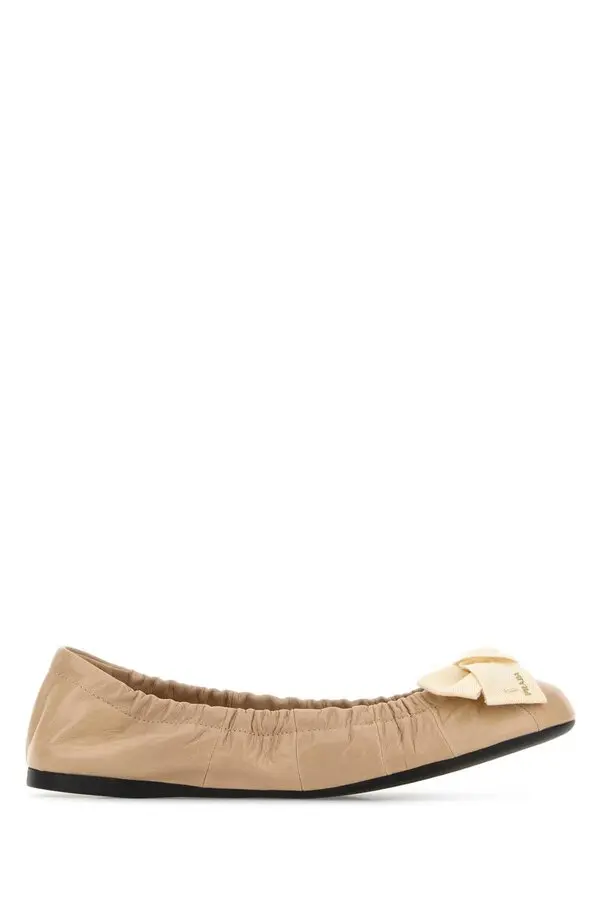 Prada Beige Leather Ballerinas
