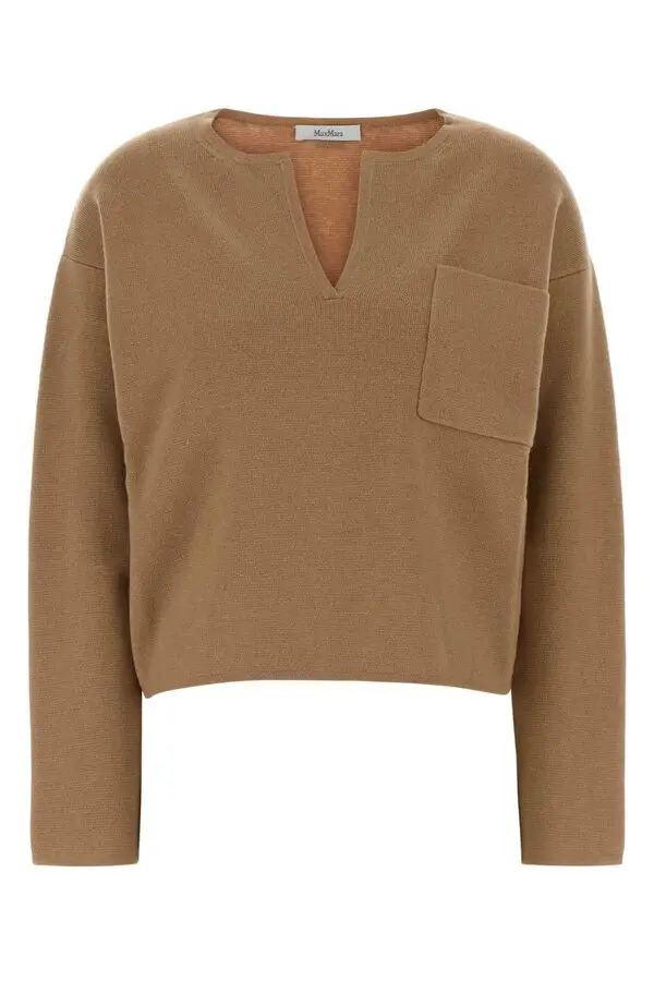 Max Mara Camel Wool Blend Zibello Sweater - Brown