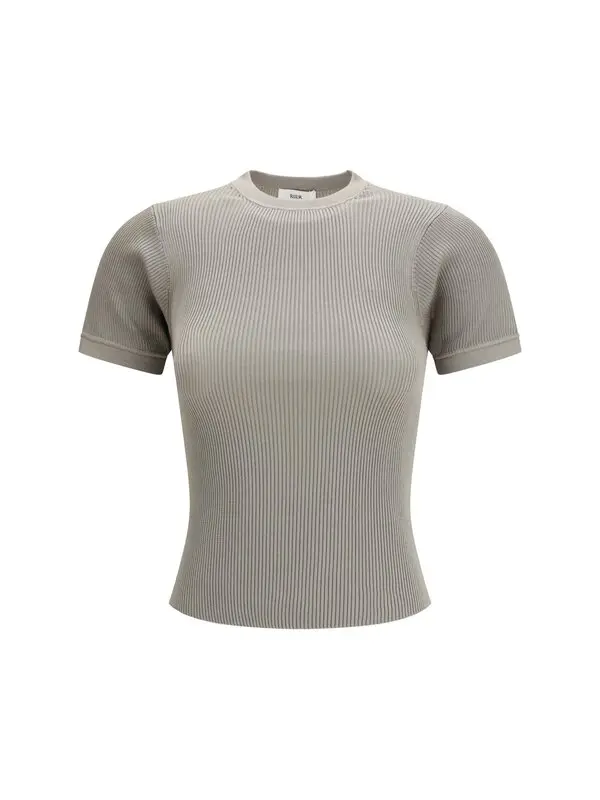 RIER Short-sleeve Ribbed T-shirt - Cream