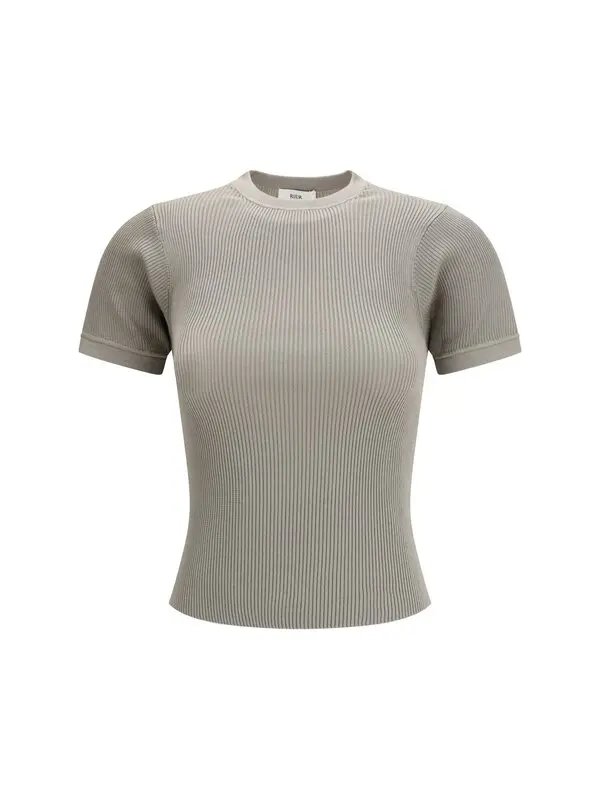 RIER Short-sleeve Ribbed T-shirt - Cream