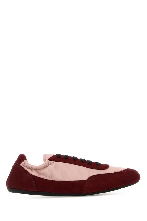 Prada Two-tone Re-nylon And Suede Collapse Sneakers - Multicolor