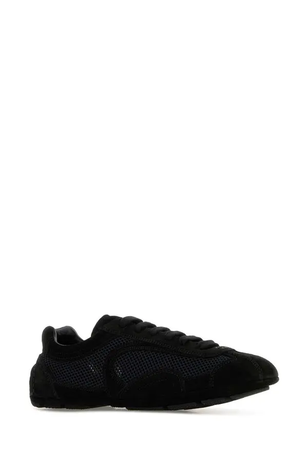 Prada Suede And Mesh Montecarlo Sneakers