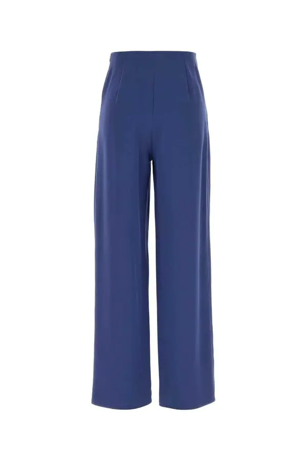 Max Mara Stretch Satin Palude Palazzo Pant - Blue