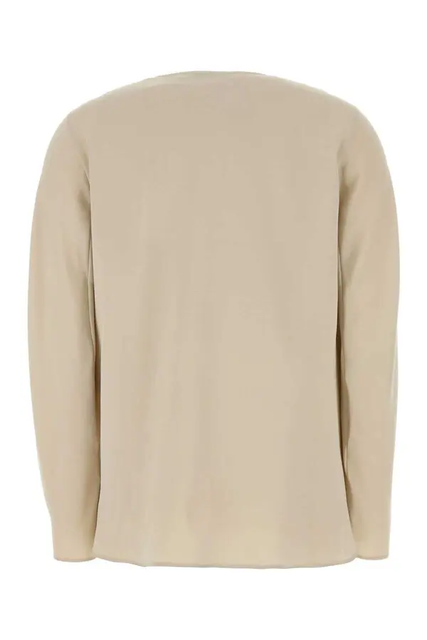Max Mara Sand Stretch Silk Mitico Blouse - Brown