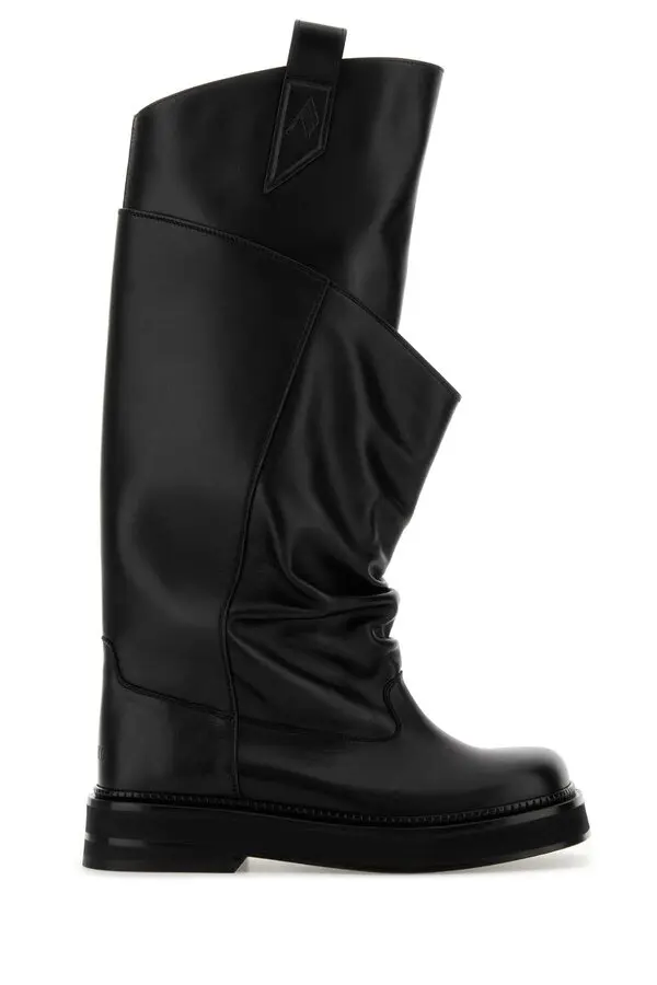 Attico Leather Passeggiata Boots - Black