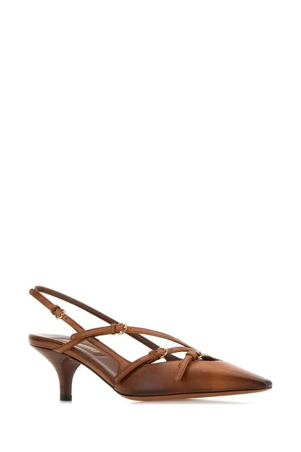 Miu Miu Camel Leather Pumps - Brown