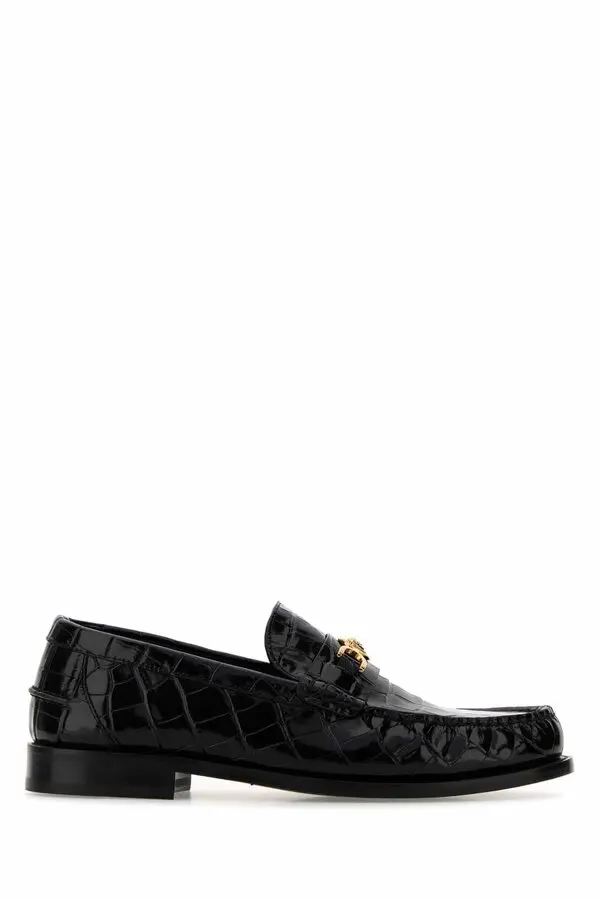 Versace Leather Loafers - Black