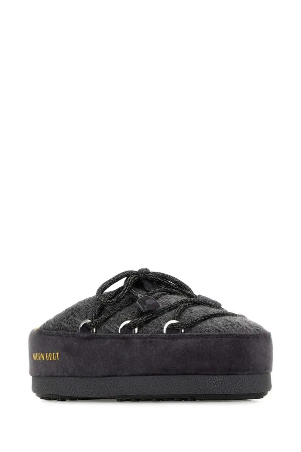 Moon Boot Dark Grey Fabric X Guest In Residence Evx Slippers - Gray