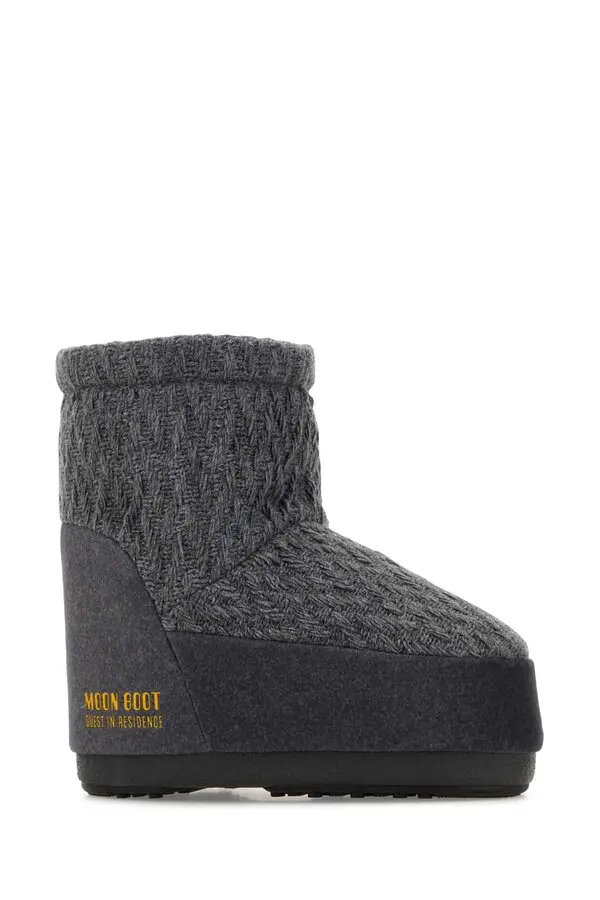 Moon Boot Dark Grey Fabric X Guest In Residence Icon Low Ankle Boots - Gray