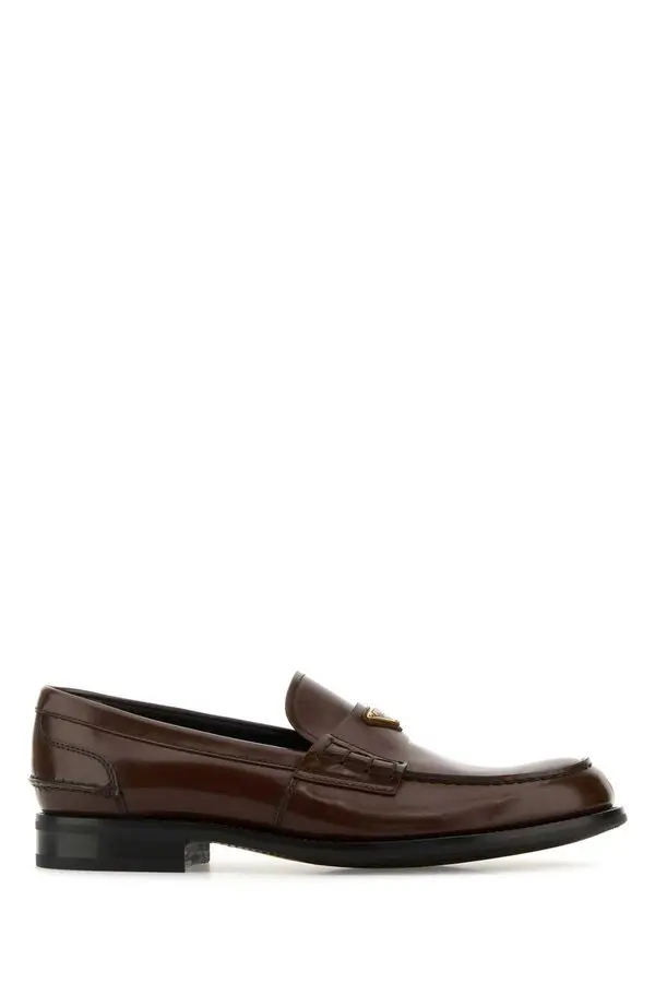 Prada Leather Loafers - Brown