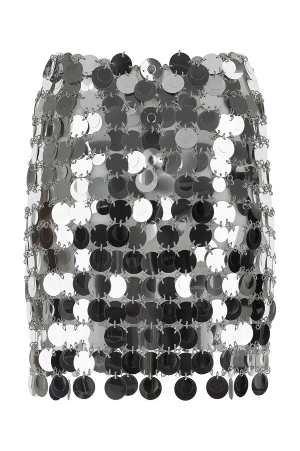 Rabanne Maxi Sequins Mini Skirt - Silver