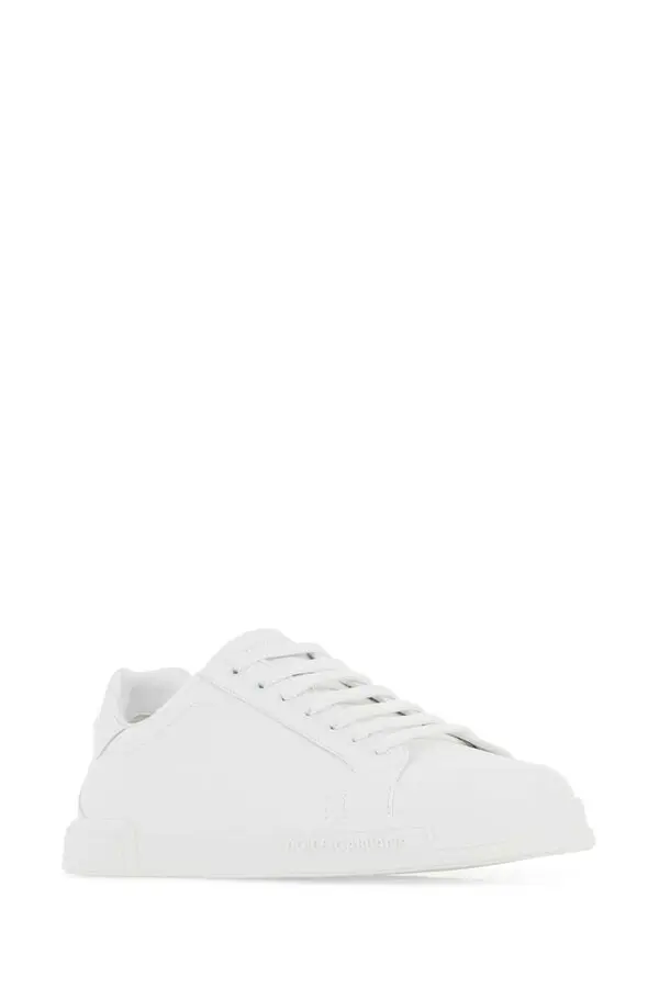 Dolce & Gabbana Leather Portofino Sneakers - White