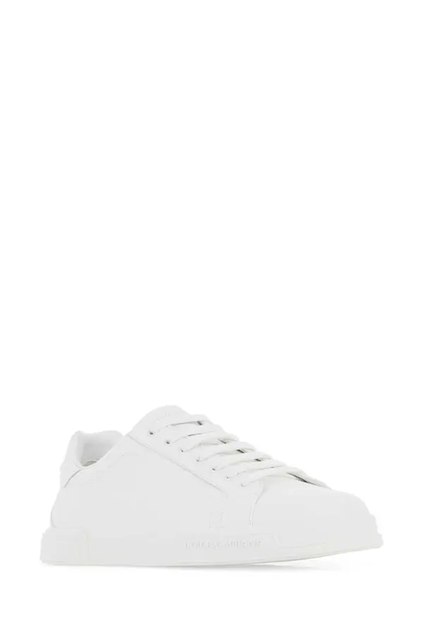 Dolce & Gabbana Leather Portofino Sneakers - White