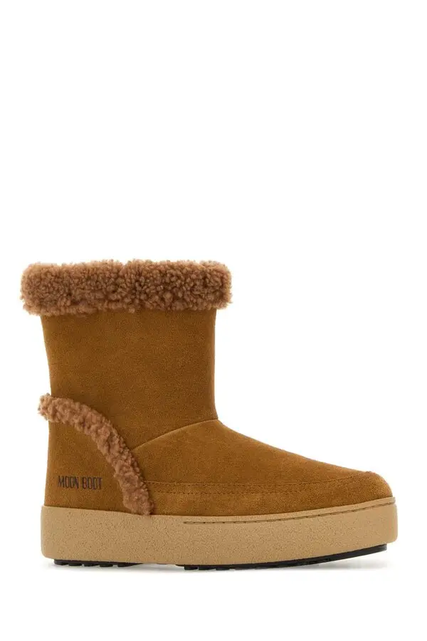 Moon Boot Caramel Suede Ltrack Tina Ankle Boots
