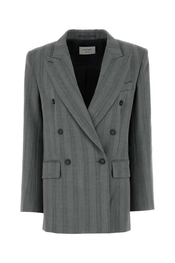 Sportmax Embroidered Stretch Wool Blend Merlot Blazer