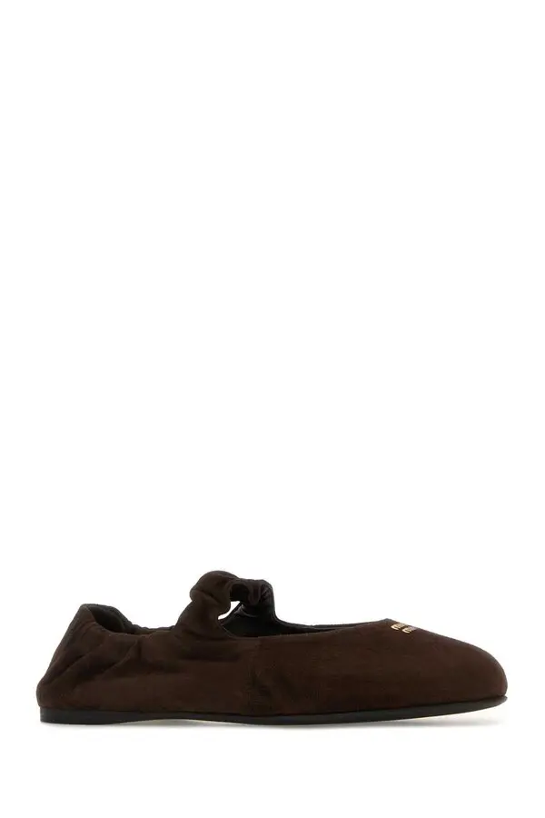 Miu Miu Dark Suede Ballerinas