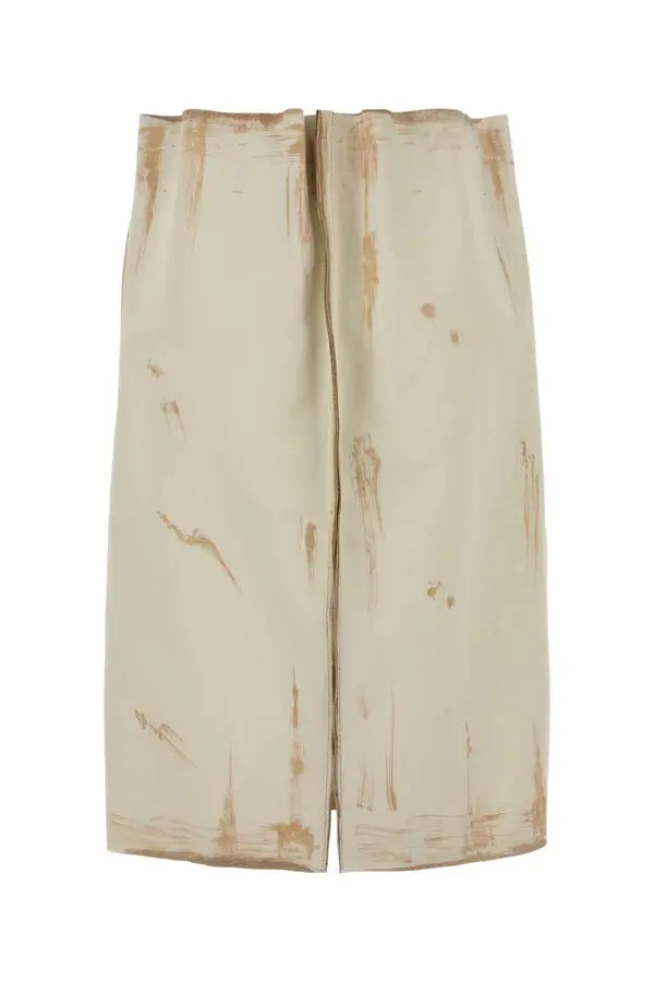 Prada Sand Leather Skirt