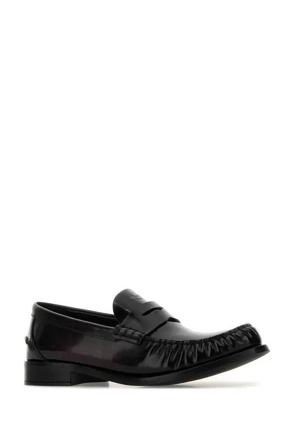 Prada Dark Leather Loafers