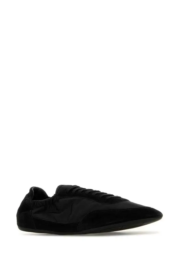 Prada Nylon And Suede Sneakers - Black