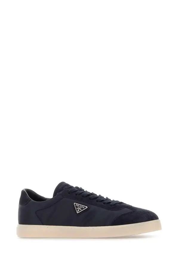 Prada Midnight Re-nylon And Suede Sneakers