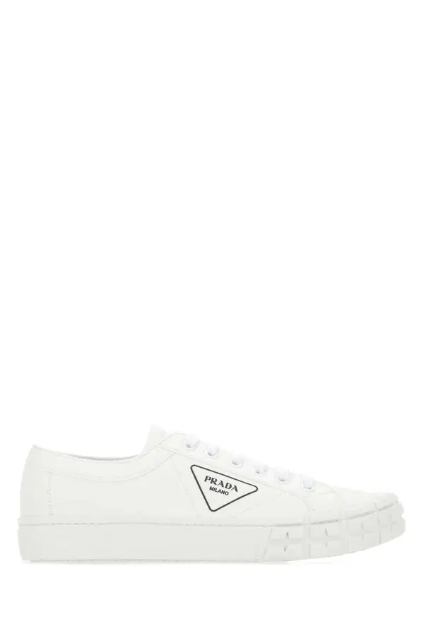 Prada Gabardine Wheel Sneakers - White