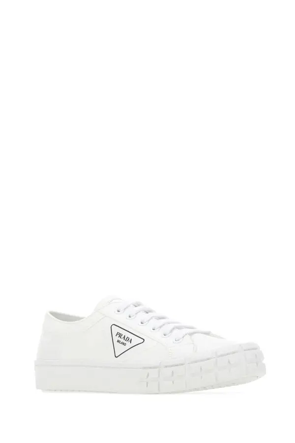 Prada Gabardine Wheel Sneakers - White